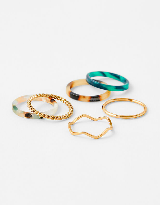 Resin Rings 6 Pack Multi | Stacked rings | Accessorize UK