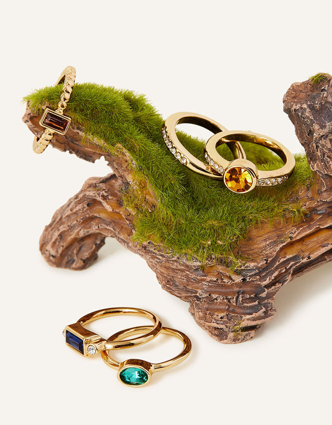 Sparkle Gem Rings 5 Pack Multi | Stacked rings | Accessorize UK