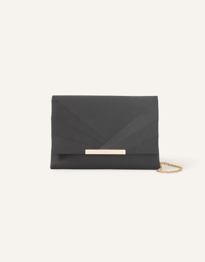 Satin Fold Over Clutch Bag Black | Clutches | Accessorize UK