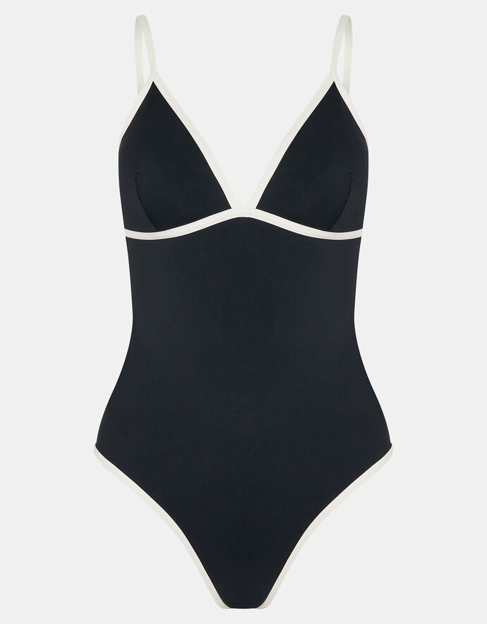 Contrast V-Neck Swimsuit Black | Bikinis & Swimsuits | Accessorize Global