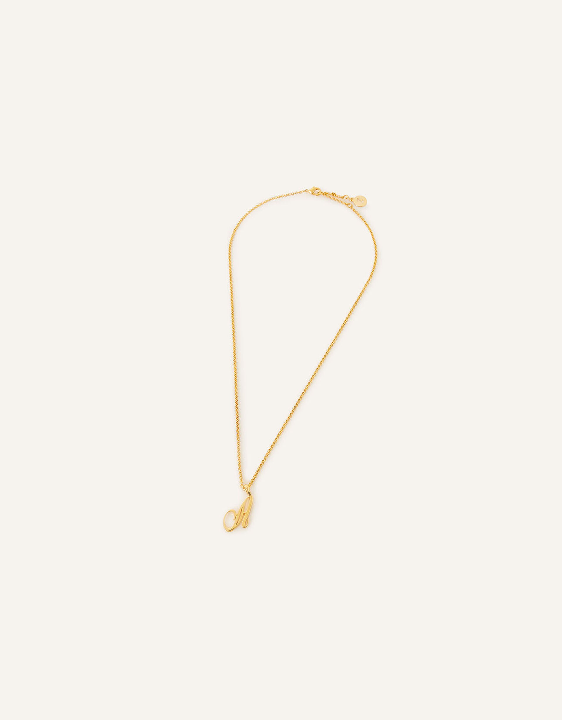 14ct Gold-Plated Script Initial Pendant Necklace Gold | Gold Plated ...