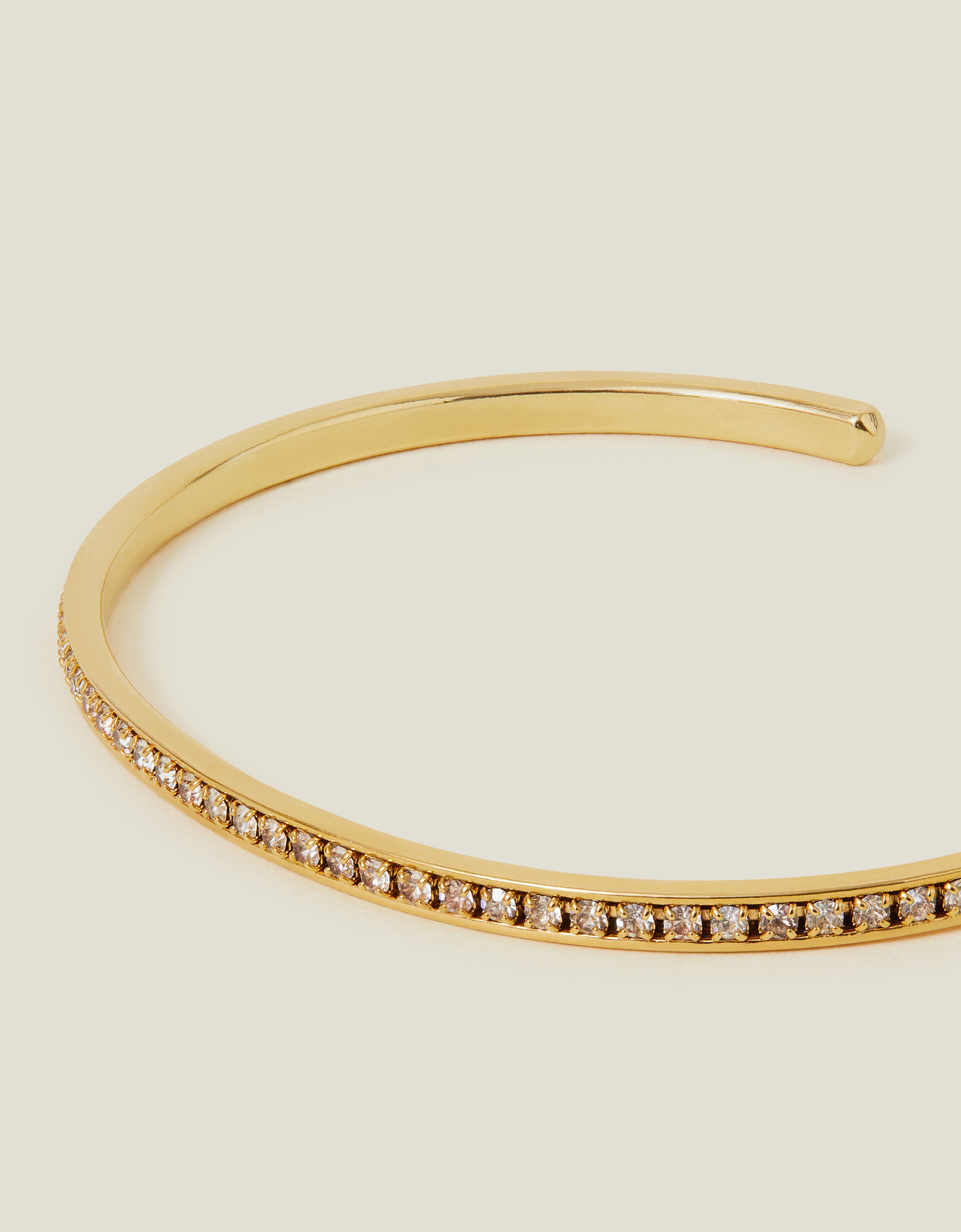 14ct Gold-Plated Sparkle Bangle Bracelet | Bracelets | Accessorize UK