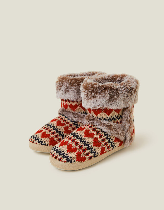 Fair Isle Faux Fur Boot Slippers Multi | Shop All | Accessorize UK
