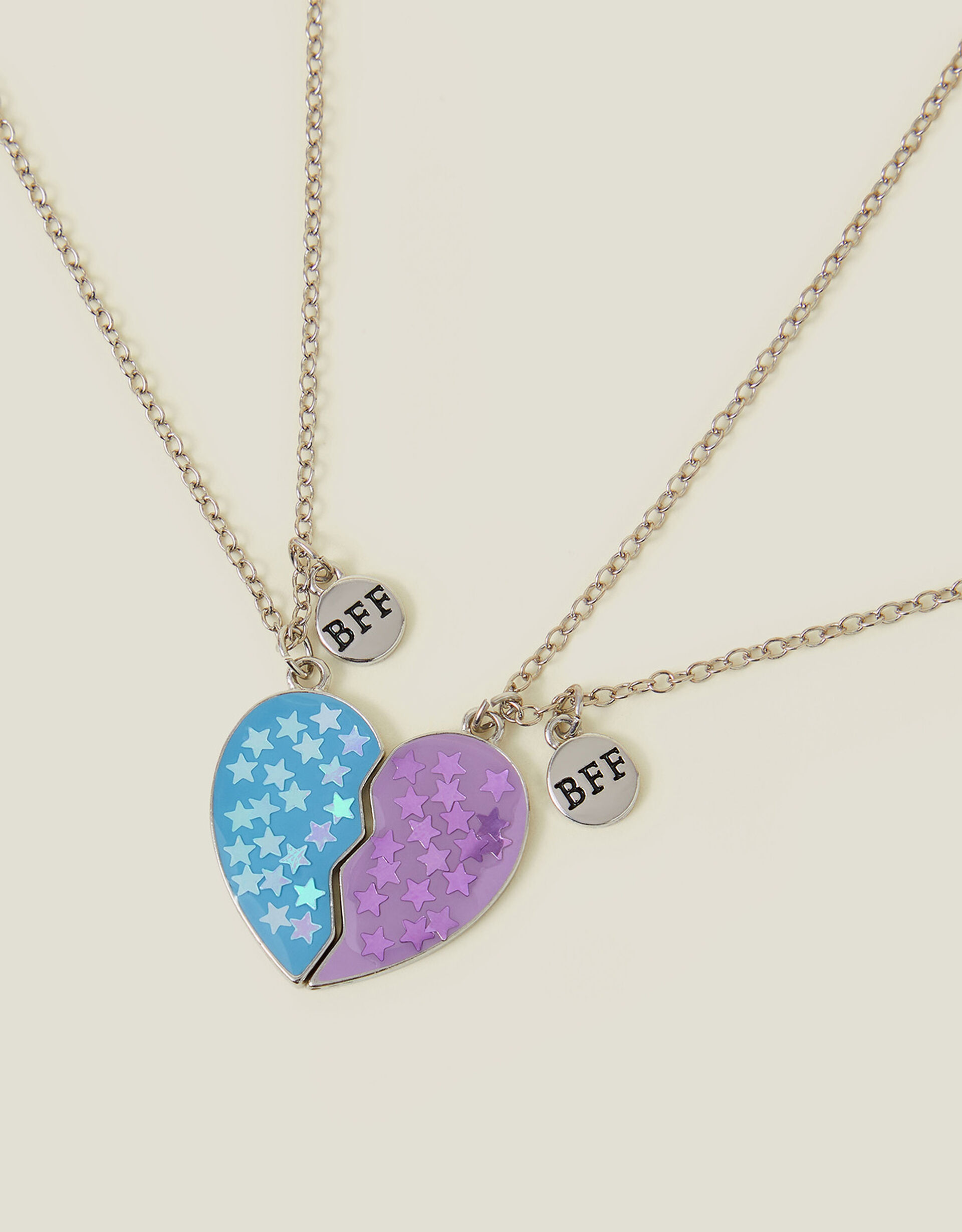 2-Pack BBF Heart Friendship Necklaces | Girls jewellery | Accessorize ...