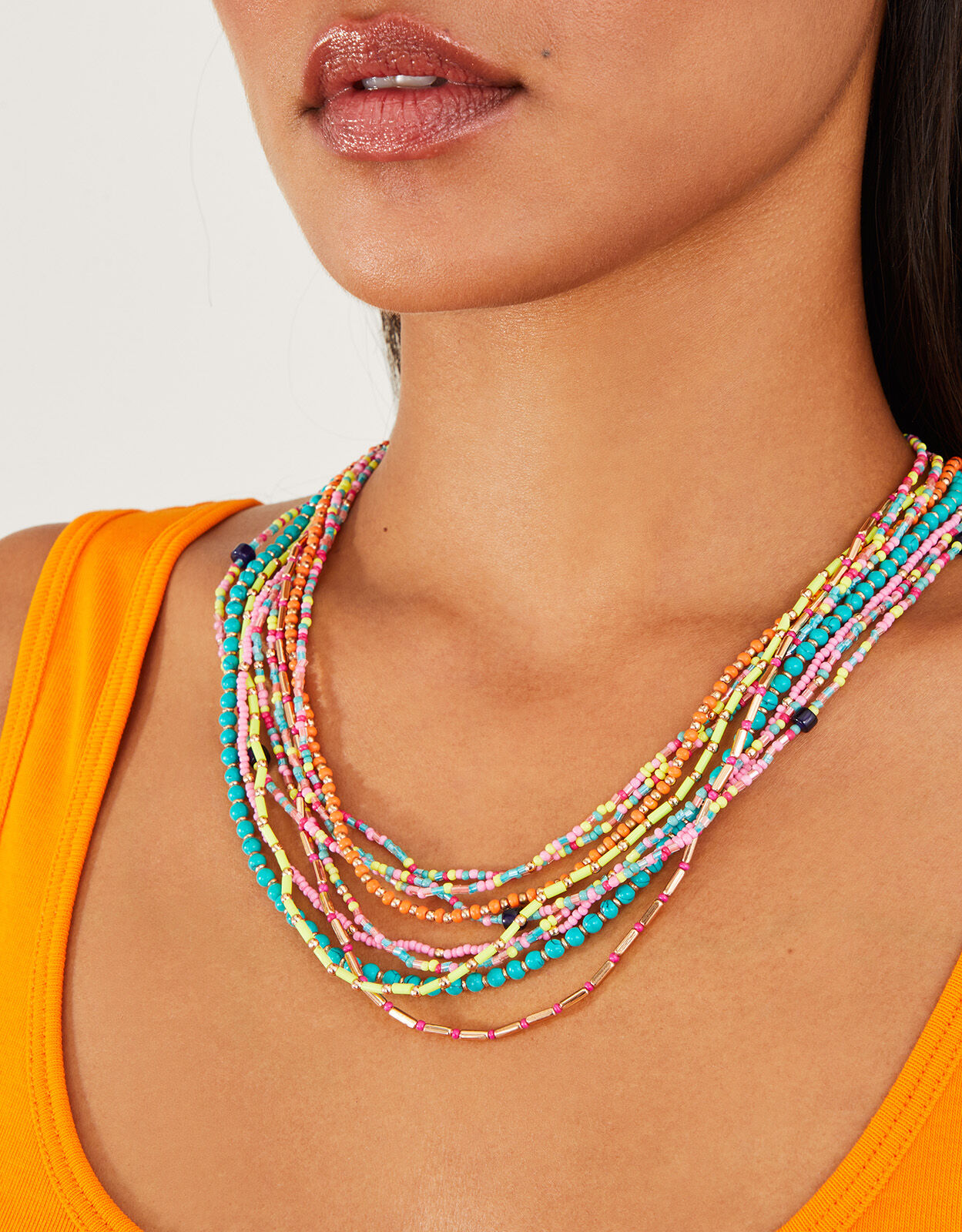 Mega Beaded Layered Necklace Necklaces Accessorize ROI
