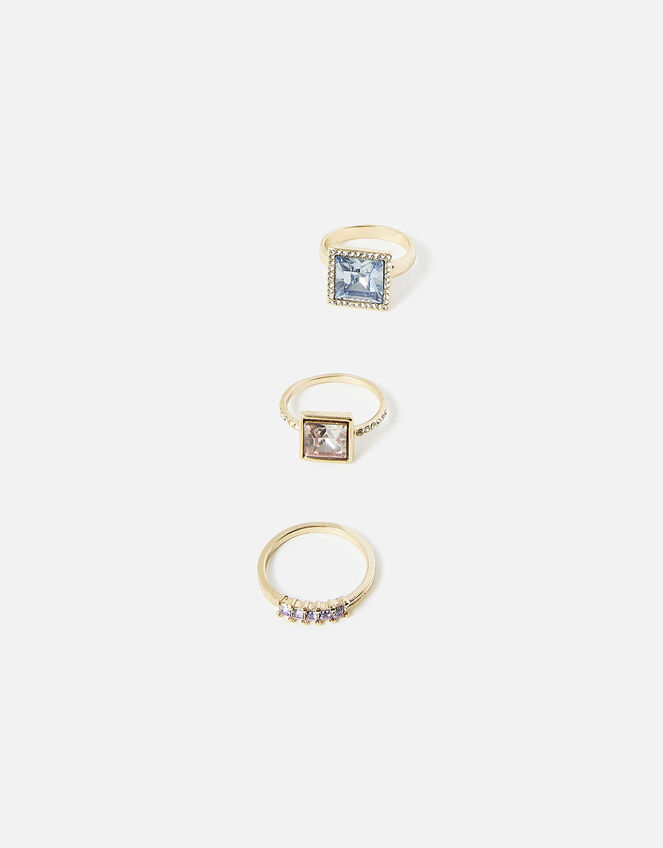 Princess Cut Ring Stacking Set Multi | Stacked rings | Accessorize UK