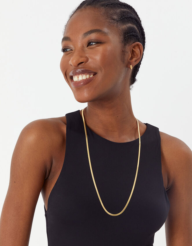 14ct Gold-Plated Long Omega Chain | Gold Plated | Accessorize UK