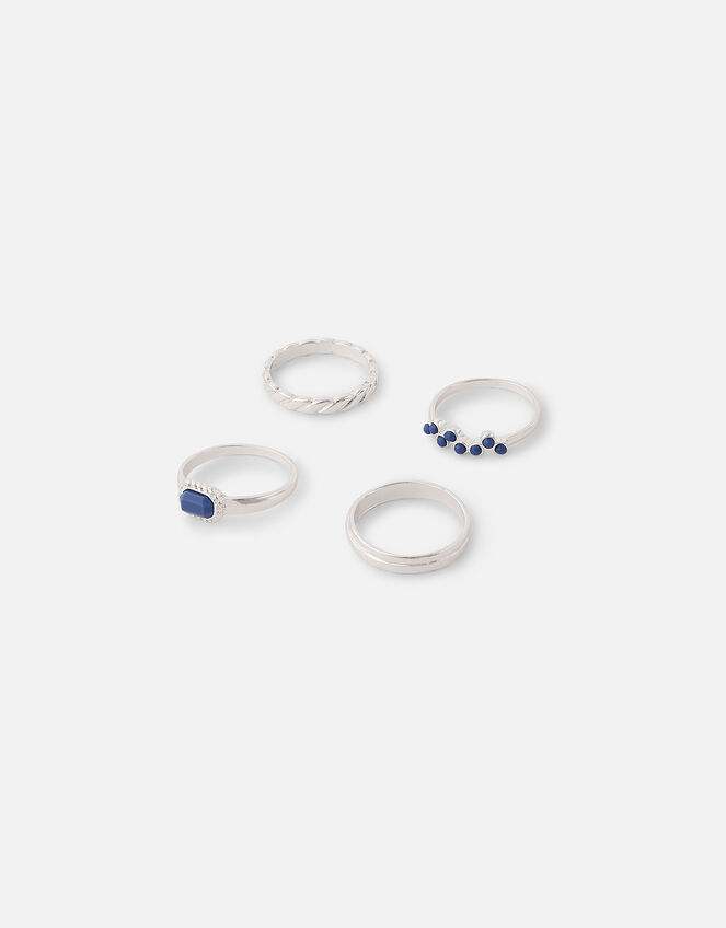 Stacking Rings 4 Pack Blue | Stacked rings | Accessorize UK