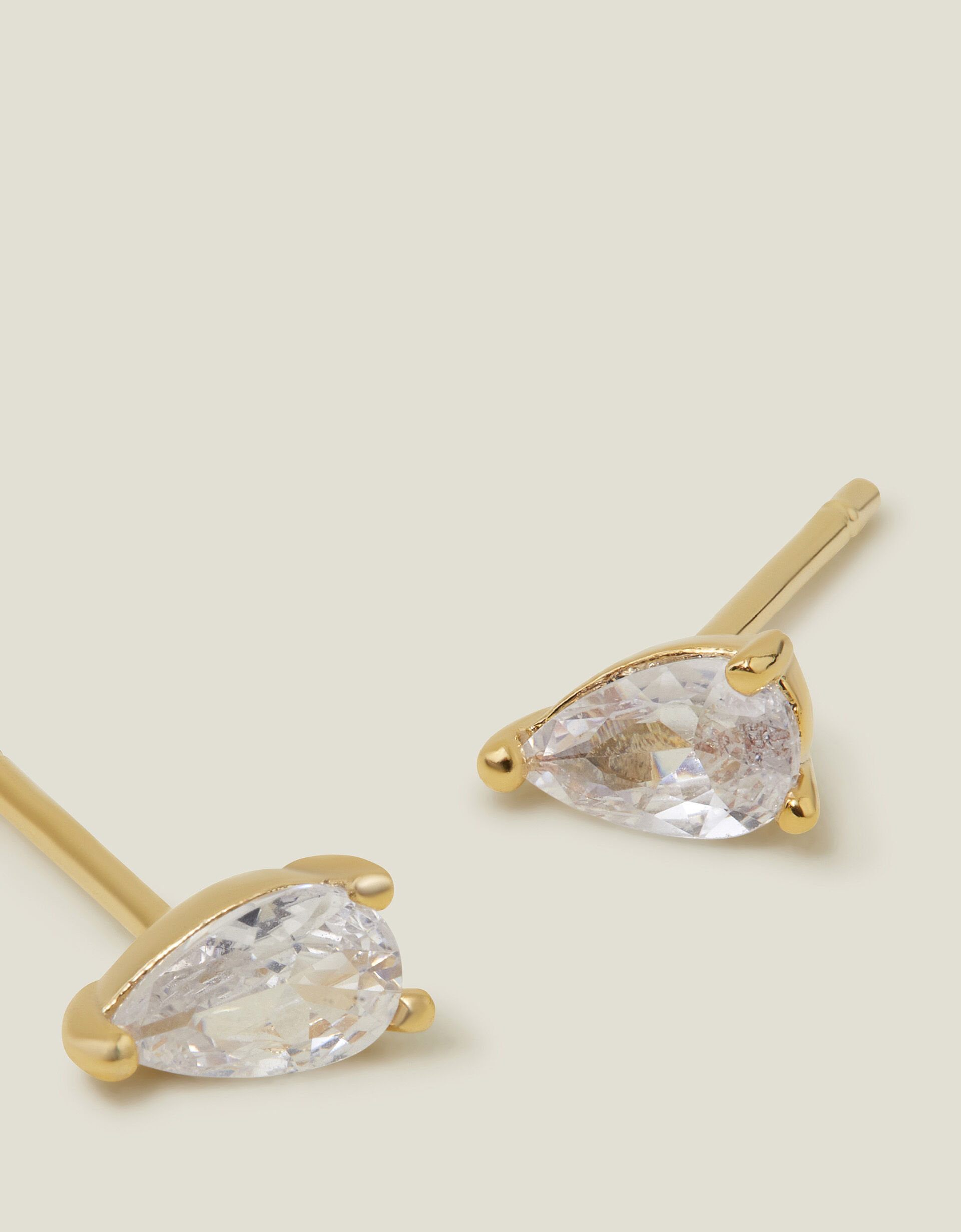 14ct Gold-Plated Pear Studs | Earrings | Accessorize UK