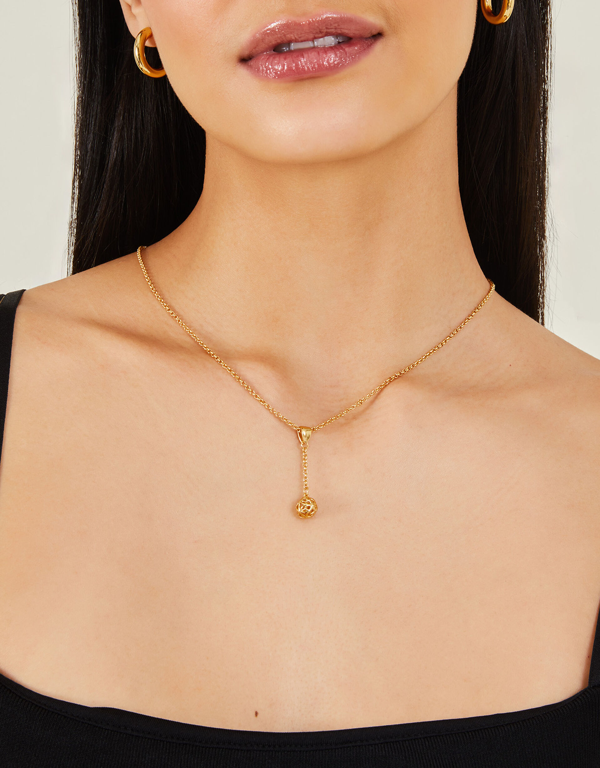 14ct Gold-Plated Bead Y-Necklace | Necklaces | Accessorize UK