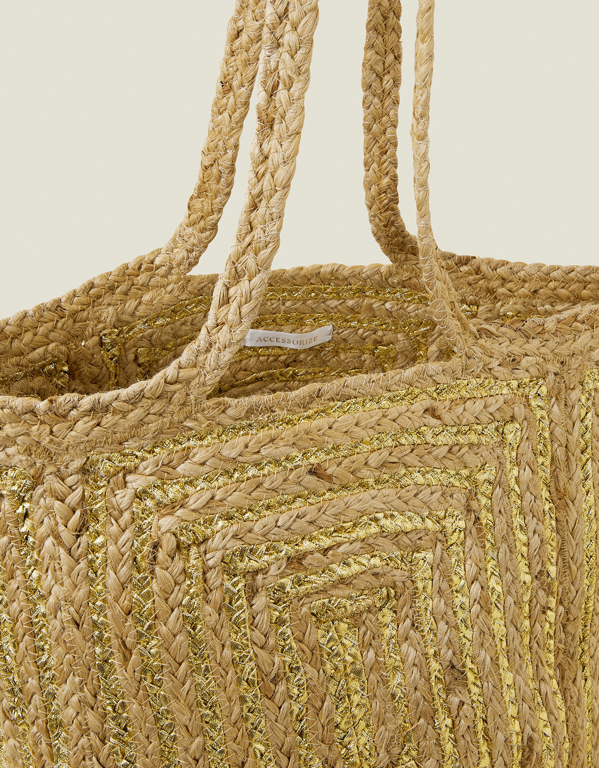 Metallic Jute Beach Bag Gold | Shop All | Accessorize UK