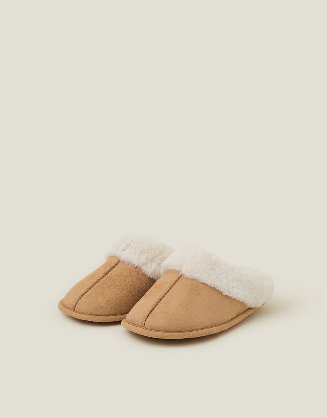 Faux Fur Mule Slippers Tan | Slippers | Accessorize UK