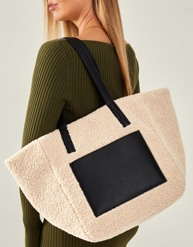 Faux Shearling Tote Bag | Tote & Shopper bags | Accessorize UK