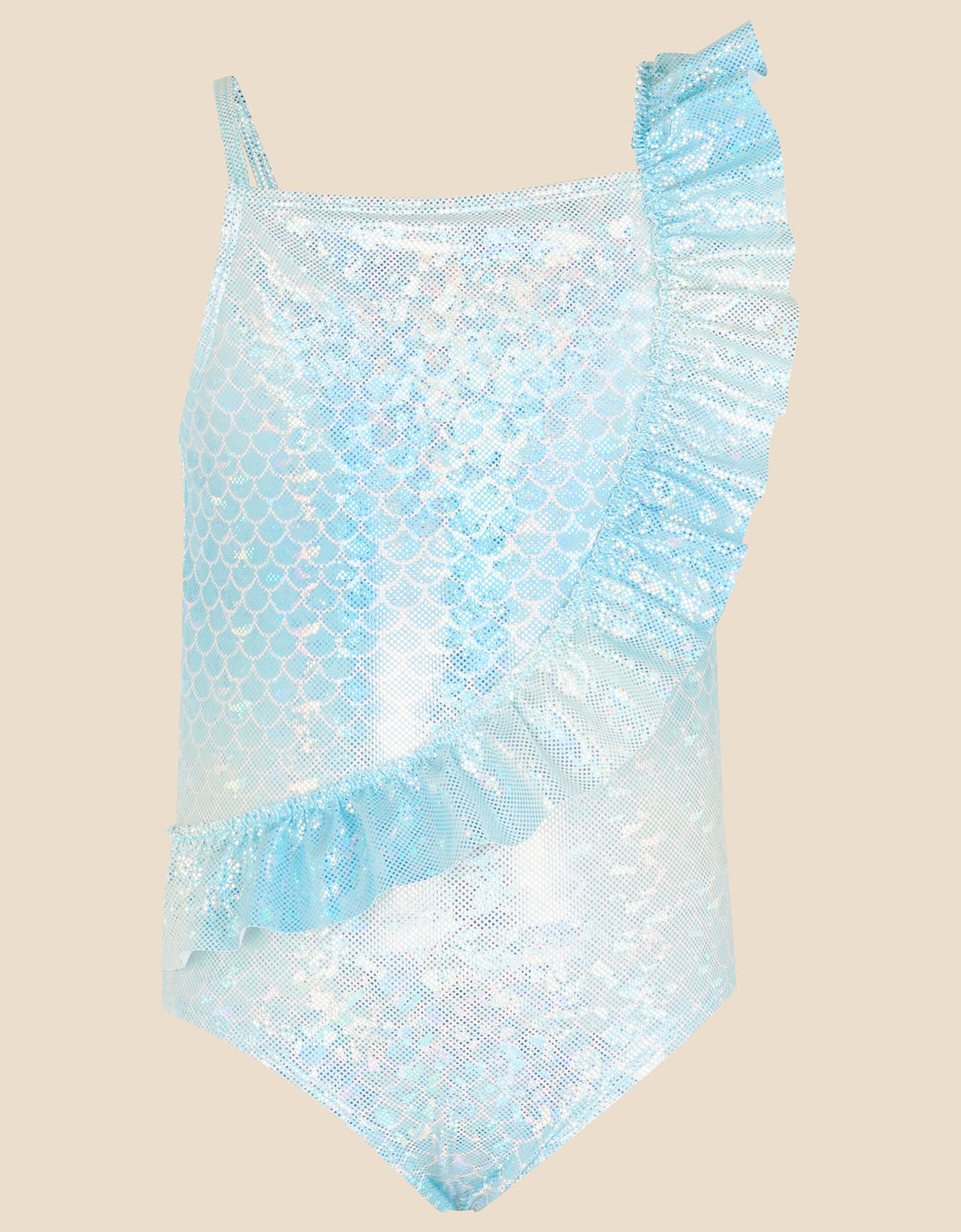 Girls Asymmetric Mermaid Swimsuit Blue | Shop All | Accessorize UK