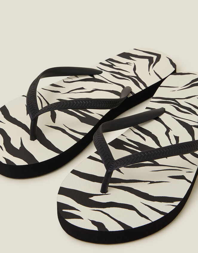 Zebra Print Flip Flops Black | Flip flops | Accessorize Global