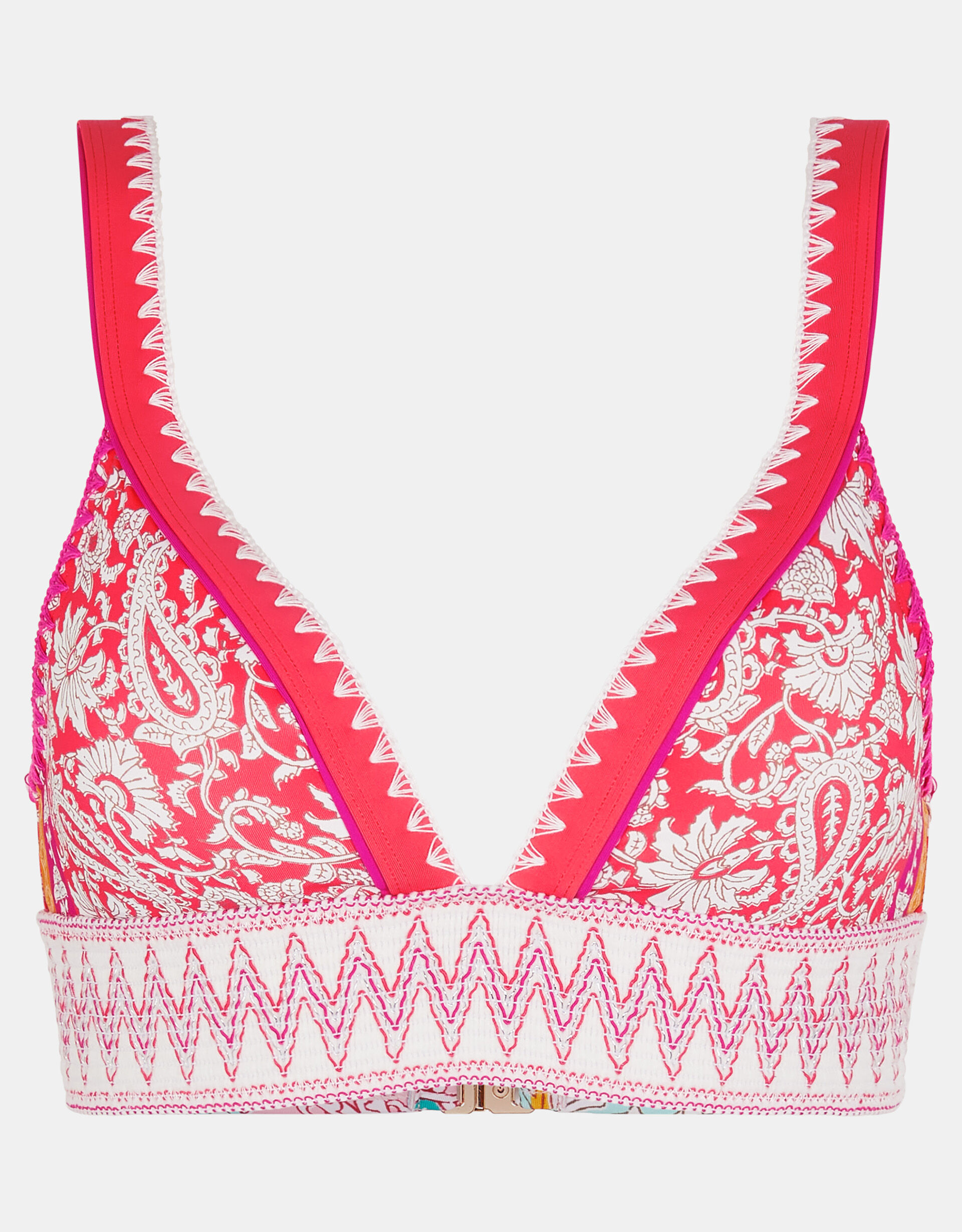 Paisley Shirred Band Bikini Top Orange | Bikinis & Swimsuits ...