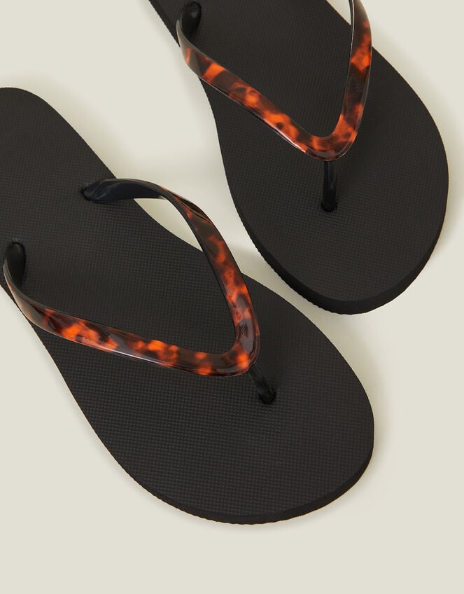 Tortoiseshell Strap Flip Flops Black | Sandals & Flip Flops ...