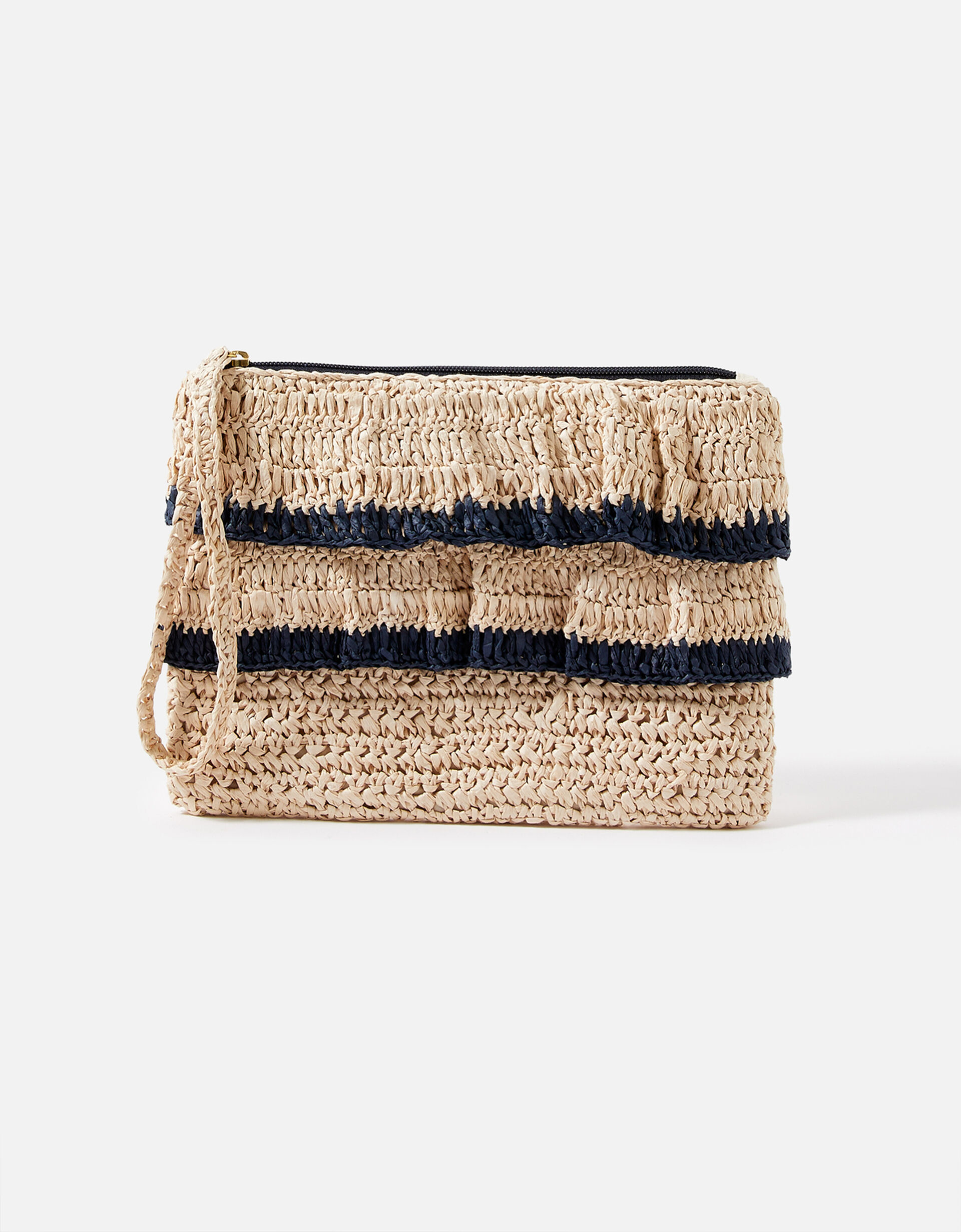 Ruffle Raffia Clutch Bag | Beach Bags | Accessorize UK