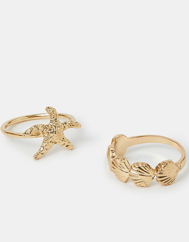2-Pack Ocean Rings Gold | Stacking Rings | Accessorize Global