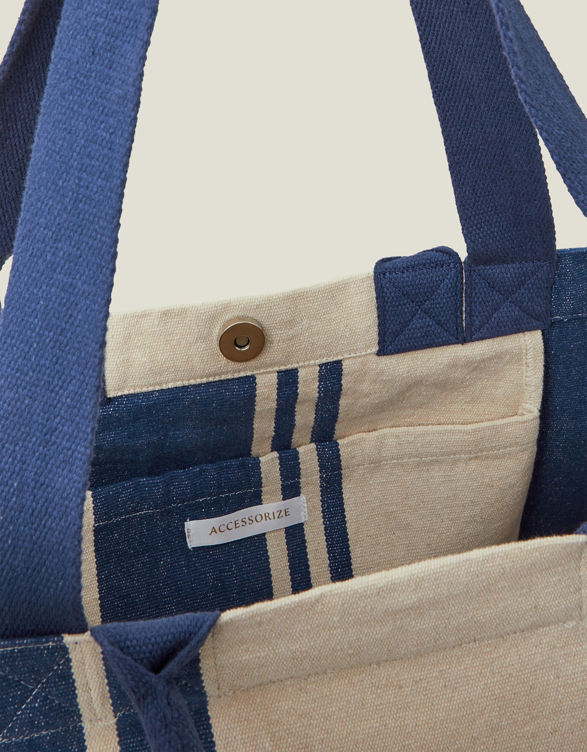 Stripe Canvas Shopper Bag | Beach Bags | Accessorize Global