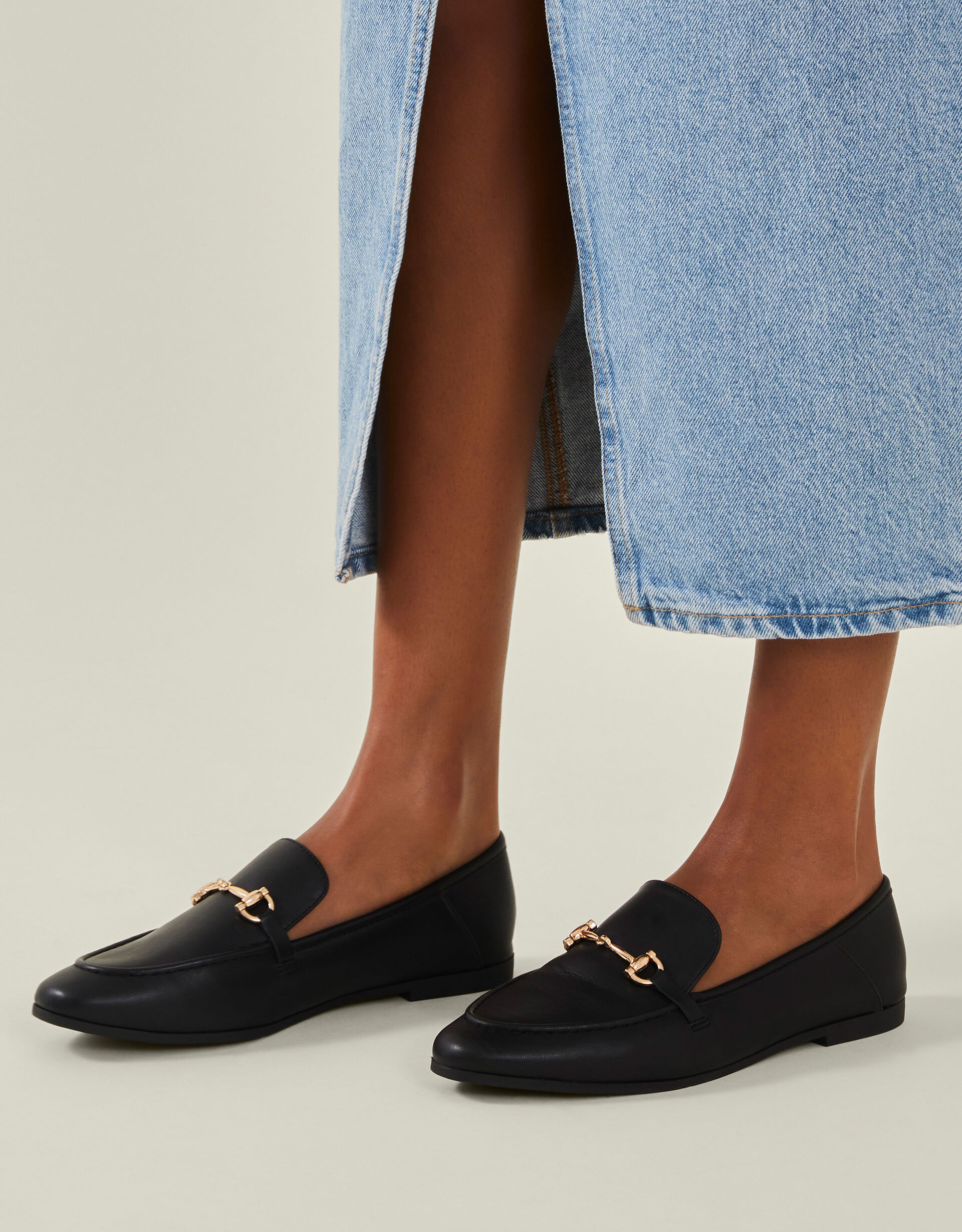 Metal Bar Loafers Black | Flat shoes | Accessorize Global