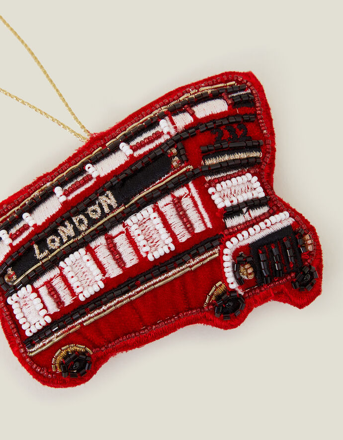 Embroidered London Bus Christmas Tree Decoration | Christmas ...