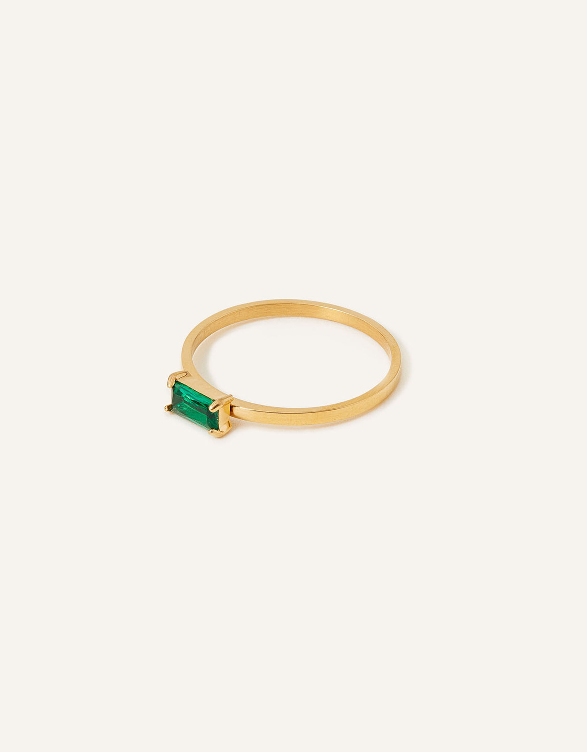 Stainless Steel Statement Gem Ring Green | Rings | Accessorize UK