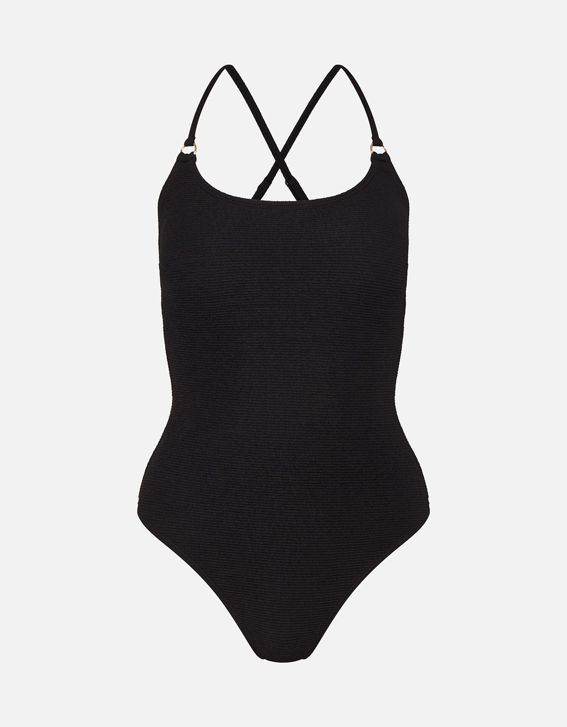 Crinkle Cross Strap Swimsuit Black Bikinis And Swimsuits Accessorize Uk