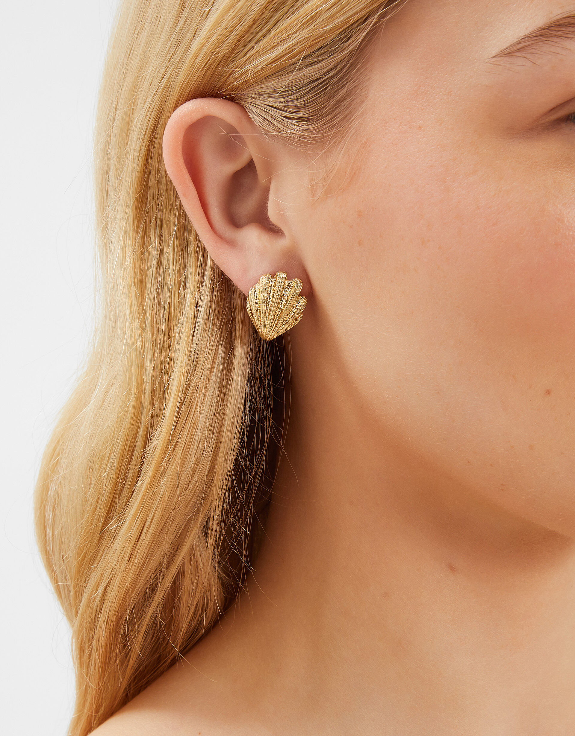 Mini Scallop Shell Stud Earrings Gold | Shop All | Accessorize UK