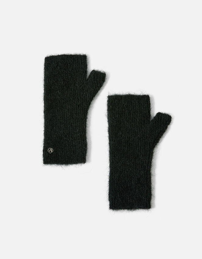 Milan Fluffy Cut Off Gloves Black Gloves Accessorize Uk