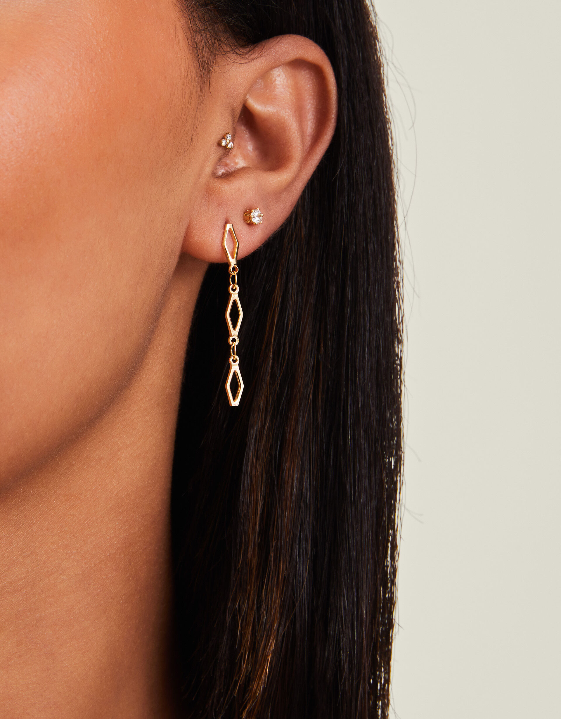 14ct Gold-Plated Cut-Out Drop Earrings | Z for Accessorize | Accessorize Global