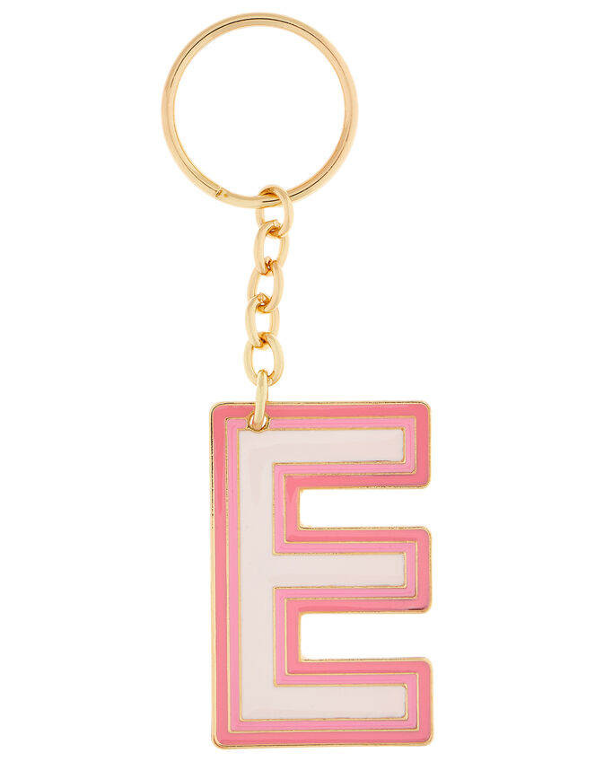 Enamel Metal Initial Keyring - E | Keyrings | Accessorize Global