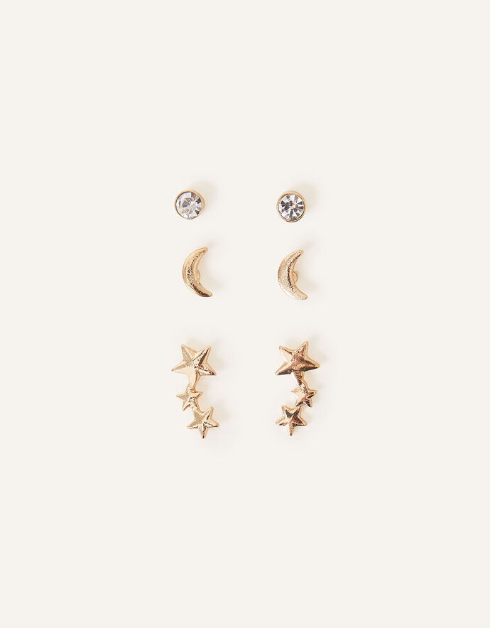Celestial Stud Earrings Set of Three | Stud Earrings | Accessorize Global