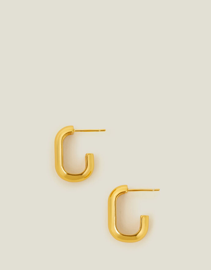 14ct Gold-Plated Chunky Hoop Earrings | Earrings | Accessorize UK