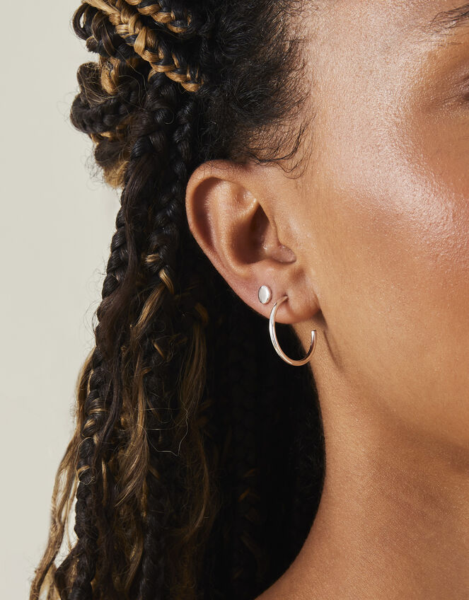 10-Pack Stud and Hoop Earrings Silver | Studs | Accessorize UK