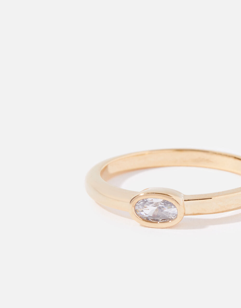 Gold-Plated Sparkle Oval Inset Ring Gold | Z for Accessorize ...