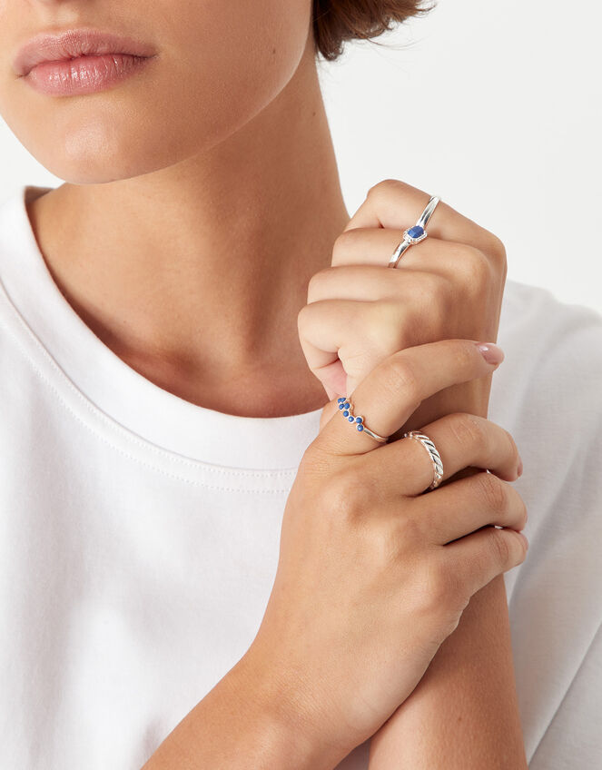 Stacking Rings 4 Pack Blue | Stacked rings | Accessorize UK