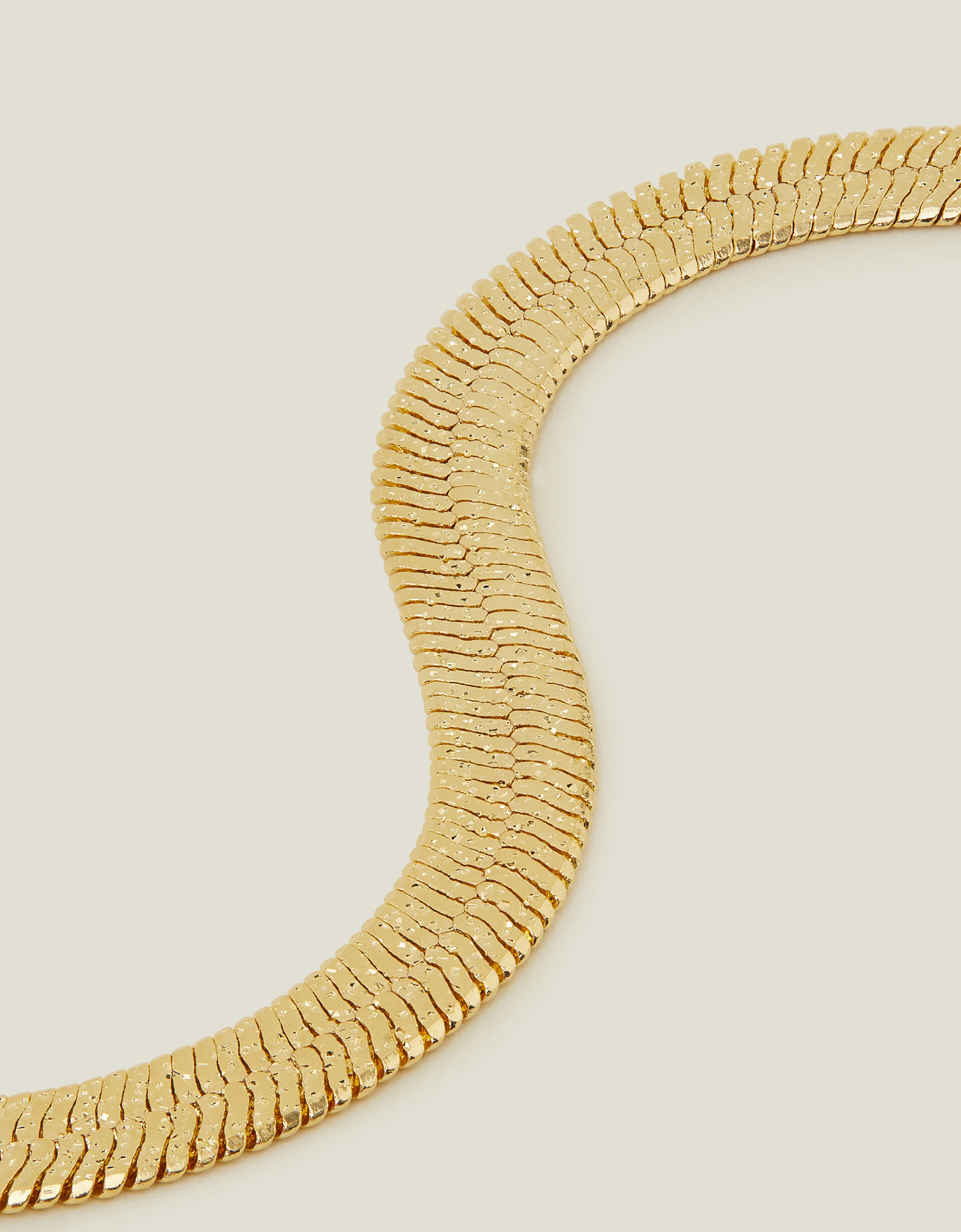 14ct Gold-Plated Hammered Snake Chain | Necklaces | Accessorize UK