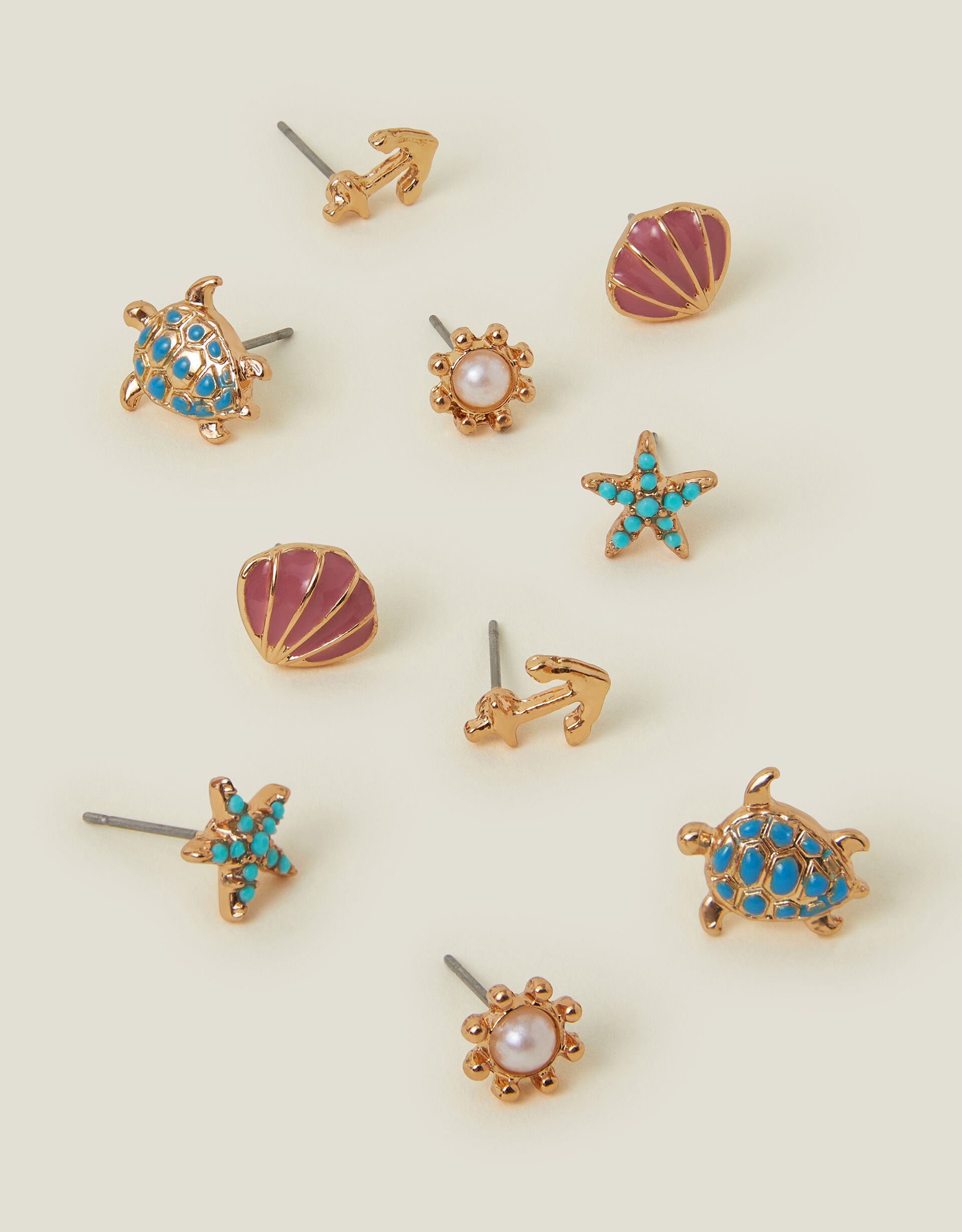 5-Pack Nautical Stud Earrings | Stud Earrings | Accessorize UK