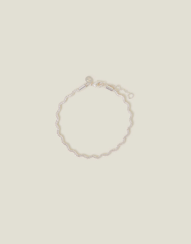 Sterling Silver-Plated Wiggle Chain Bracelet | Sterling silver ...
