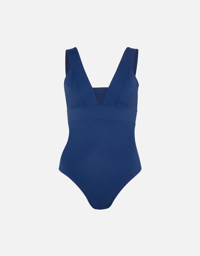 Lexi Plunge Shaping Swimsuit Blue | Swimsuits | Accessorize UK