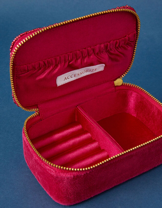 Sequin Stripe Velvet Jewellery Box | Small accessories | Accessorize UK