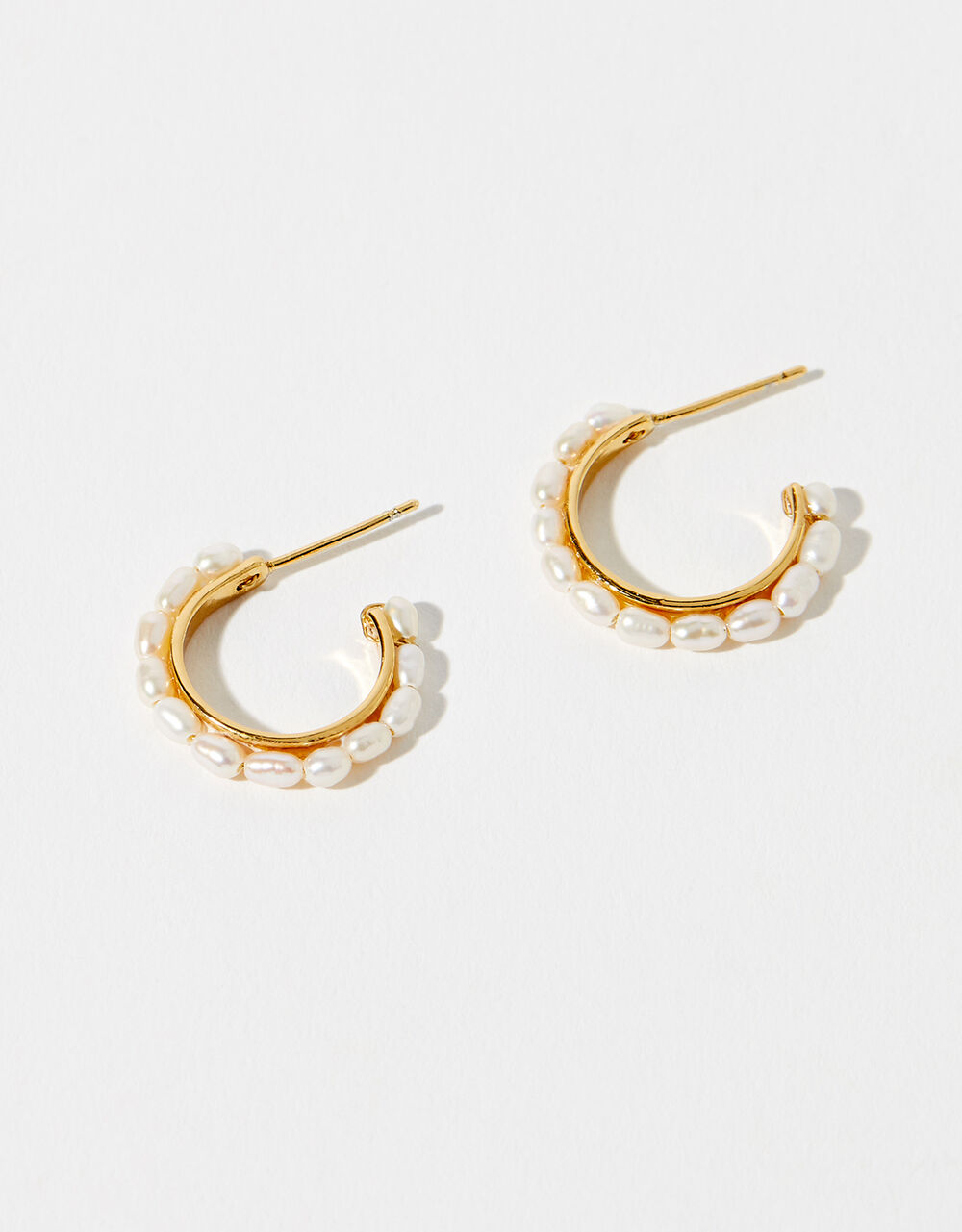 Gold-Plated Freshwater Pearl Hoops | Z for Accessorize | Accessorize UK