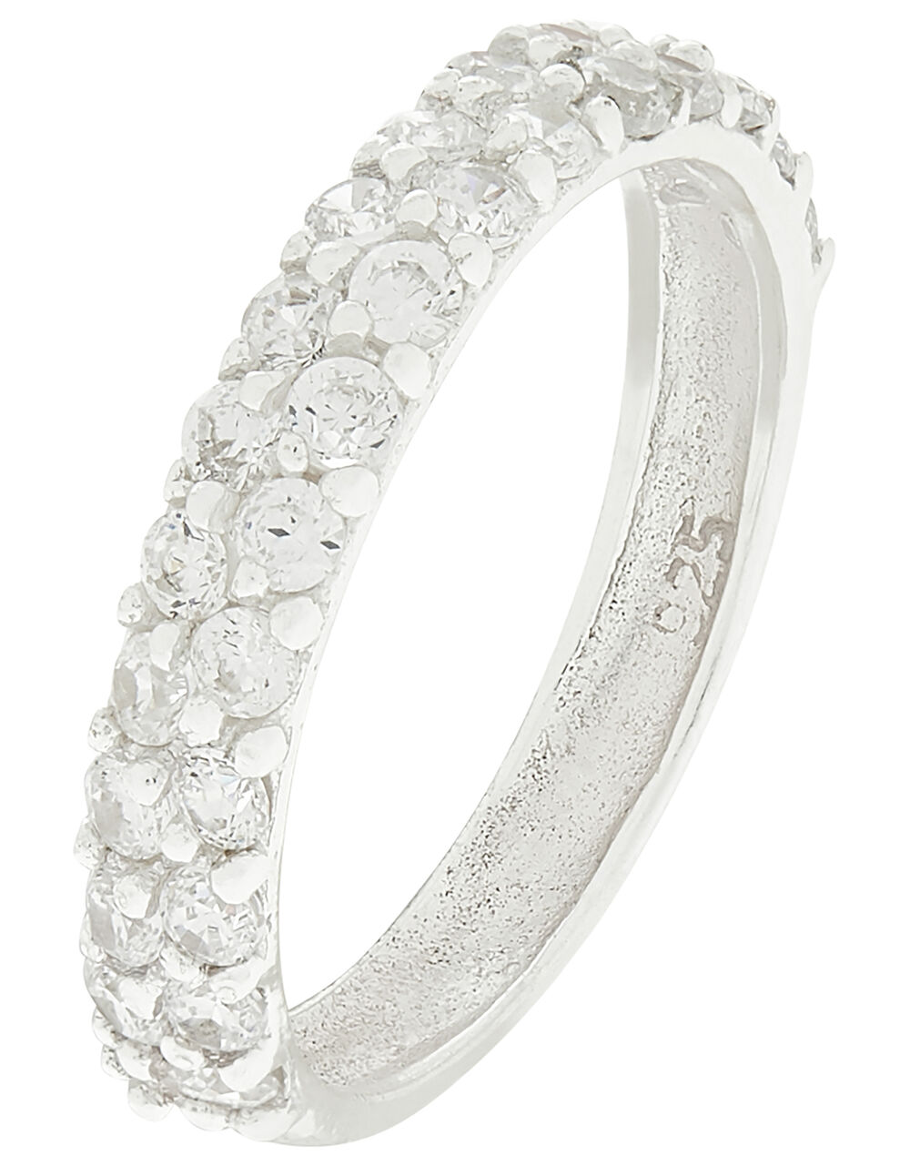 Sterling Silver Sparkle Gem Band Ring White | Sterling silver ...