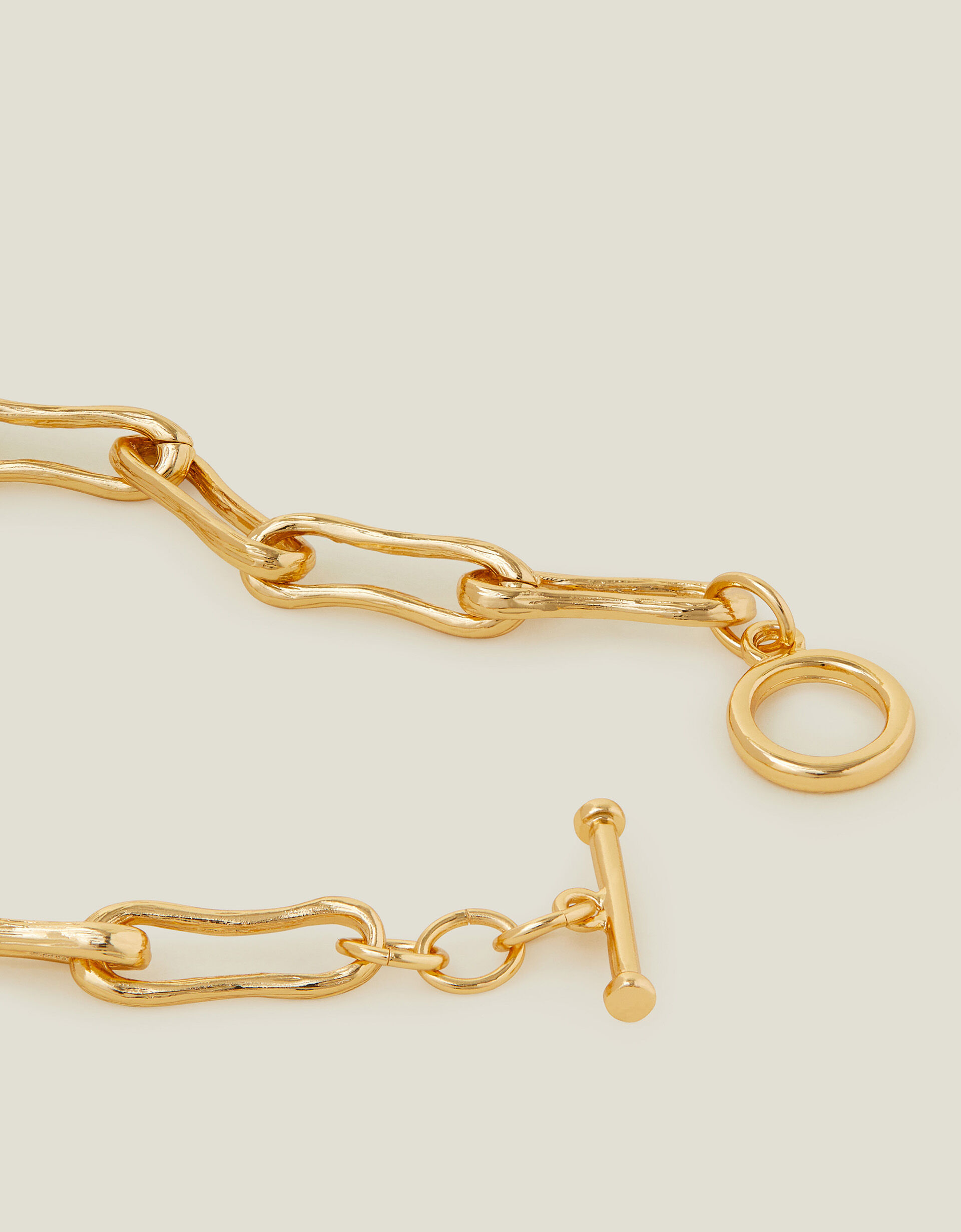 14ct Gold-Plated Molten Link Bracelet | Bracelets | Accessorize UK