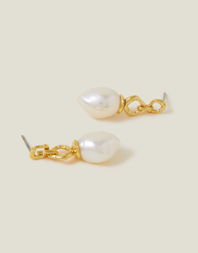 14ct Gold-Plated Pearl Drop Earrings | Gold Plated | Accessorize UK