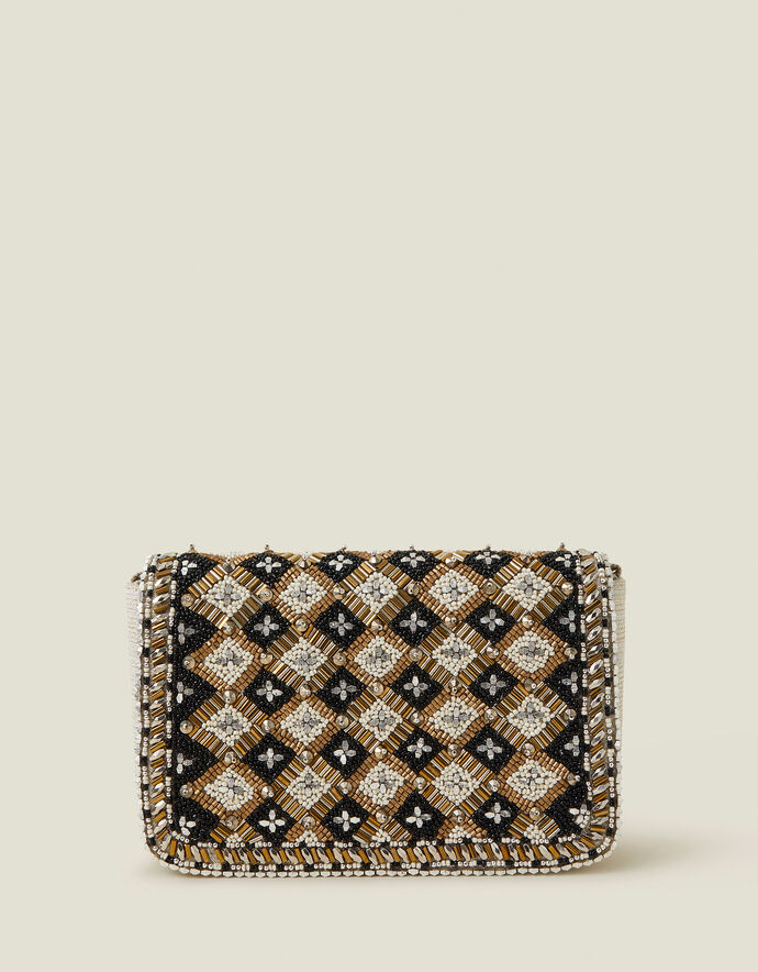 Embellished Metallic Fold-Over Clutch | Clutches | Accessorize Global