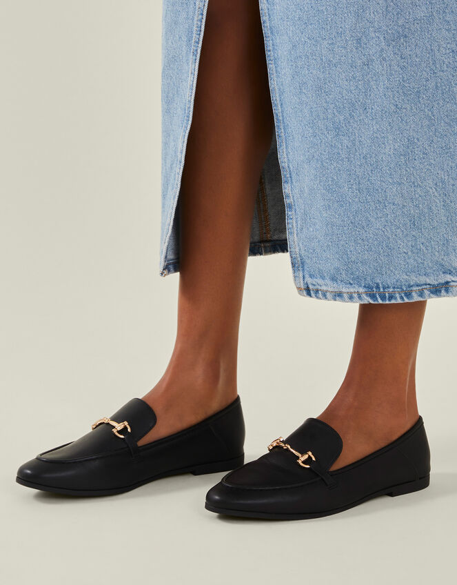 Metal Bar Loafers Black | Flat Shoes | Accessorize Global