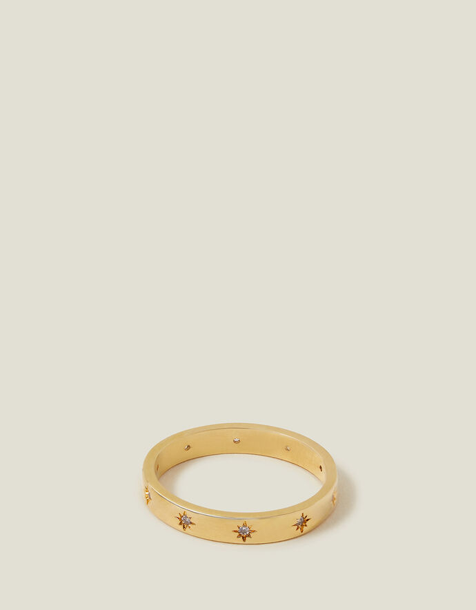 14ct Gold-Plated Star Band Ring Gold | Gold Plated | Accessorize Global