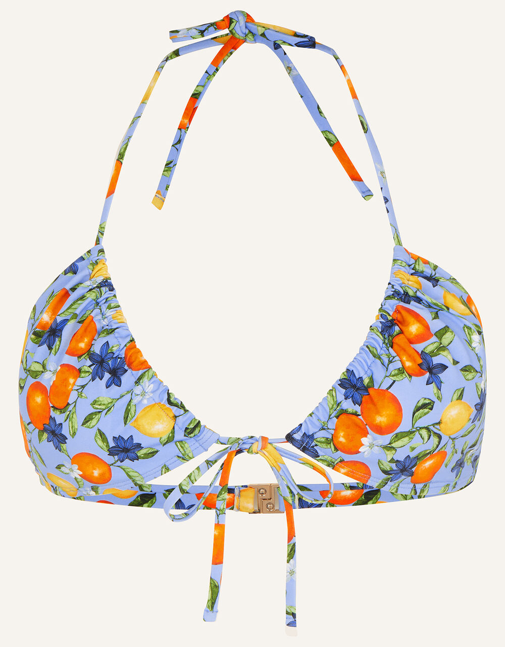 Lemon And Oranges Triangle Bikini Top Blue Bikini Tops Accessorize